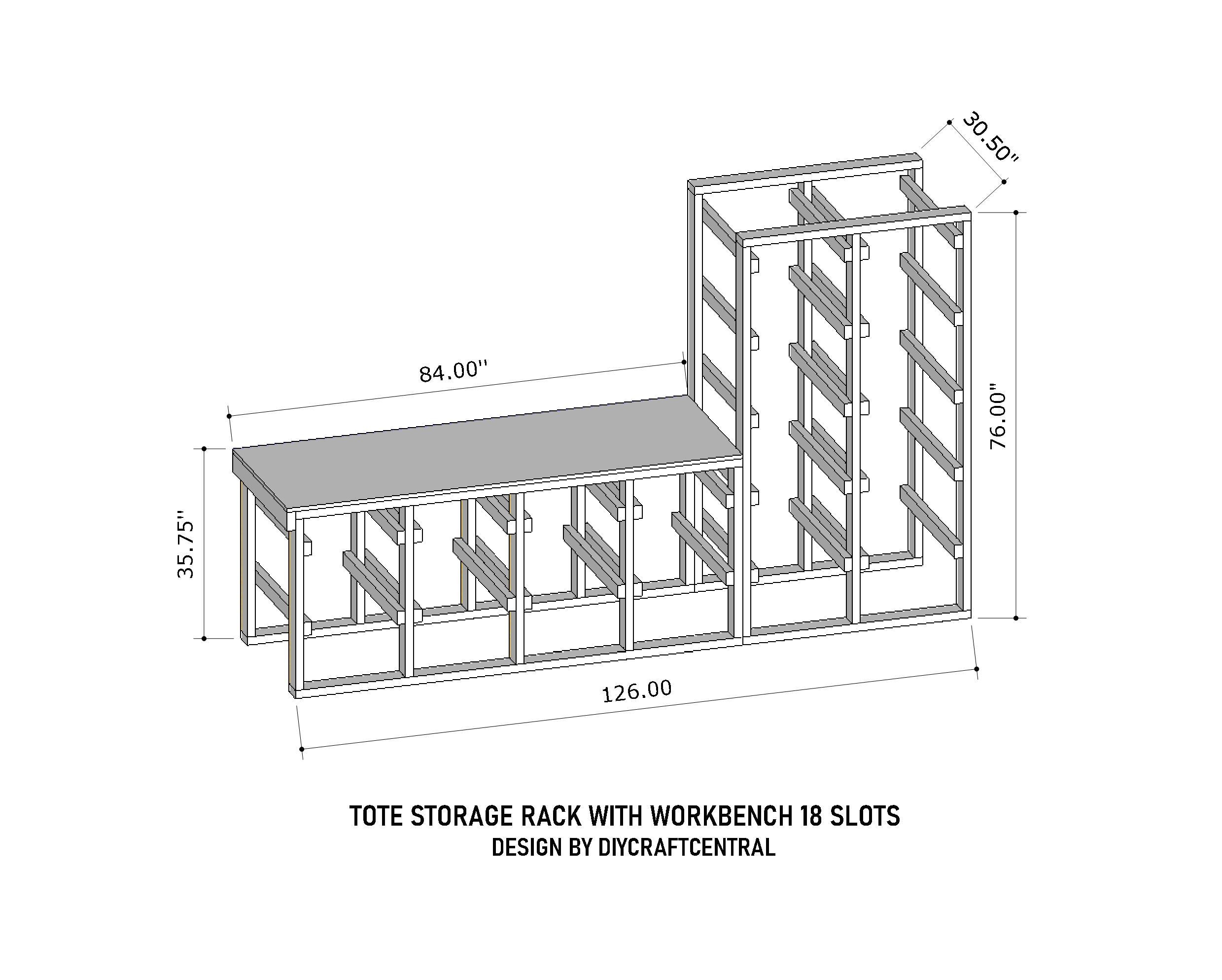 Workbench With Tote Storage 17 Gallon Digital Download Bin Garage ...