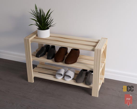 Digital Download Three Tier Shoe Rack Shoe Organizer Shoe Cabinet Wooden Shoe Rack Storage Solution Entryway Storage Plans Shoe Rack Etsy
