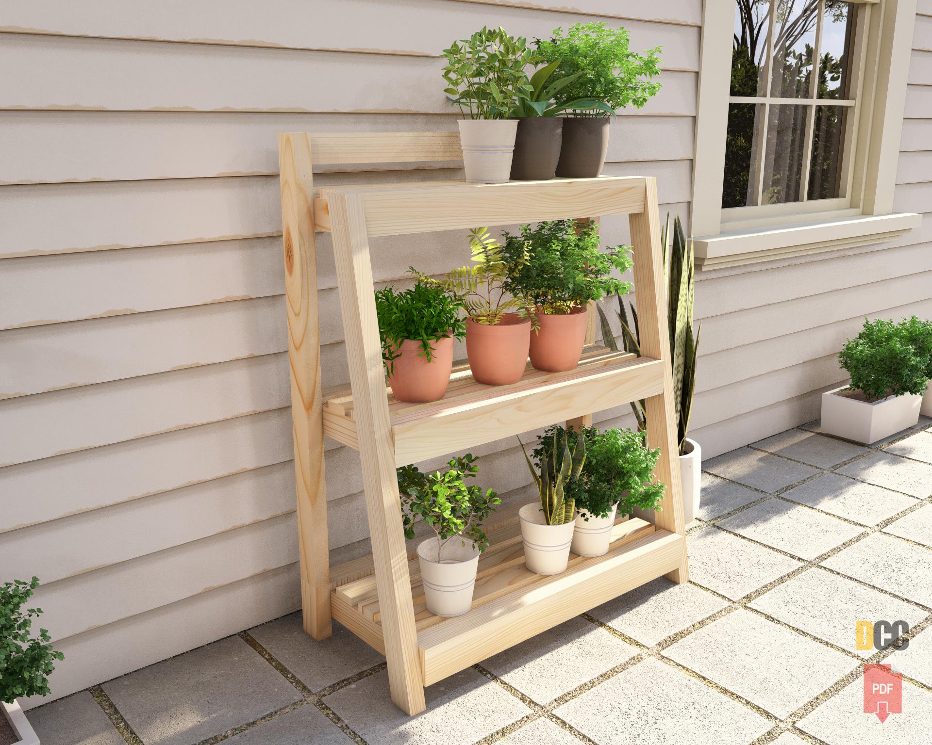 Planter Stand DIY Plan | Planter Plans Garden Stand DIY Plant Shelf ...