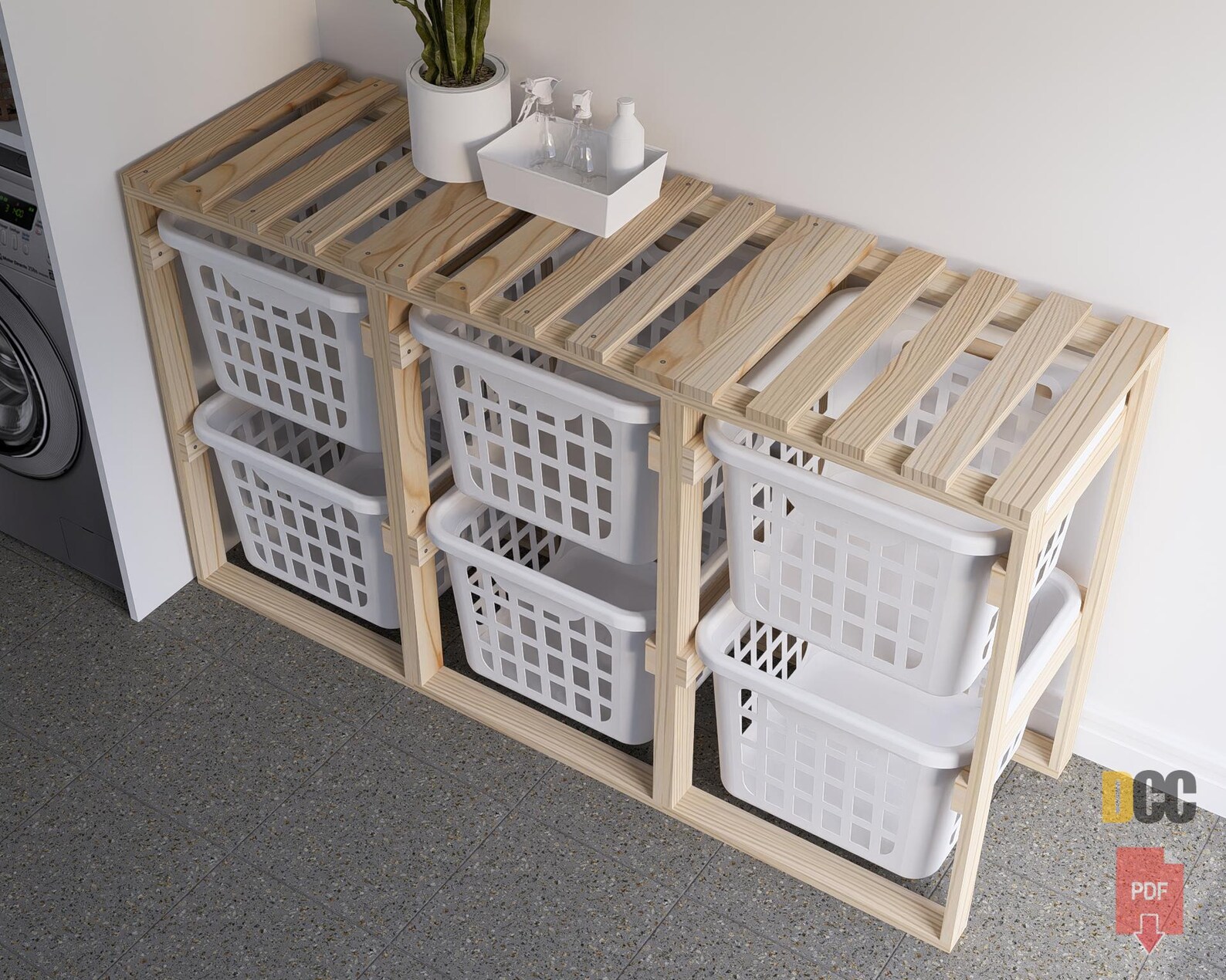 Laundry Basket Rack | Digital Download Laundry Organizer Sideways ...