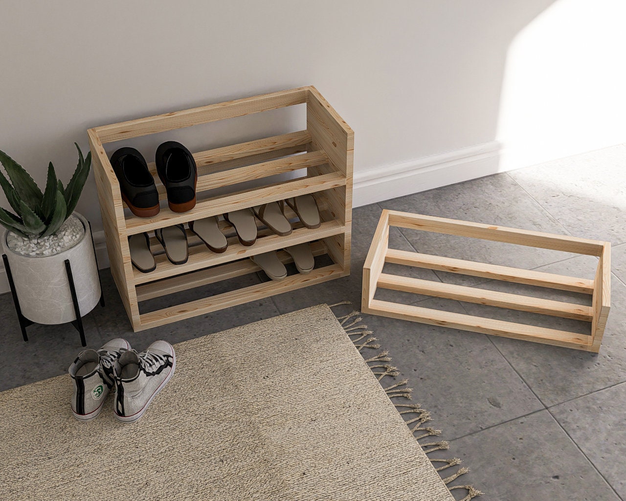 Stackable Shoe Rack Shoe Rack DIY Plans Shoe Organizer Shoe Storage ...