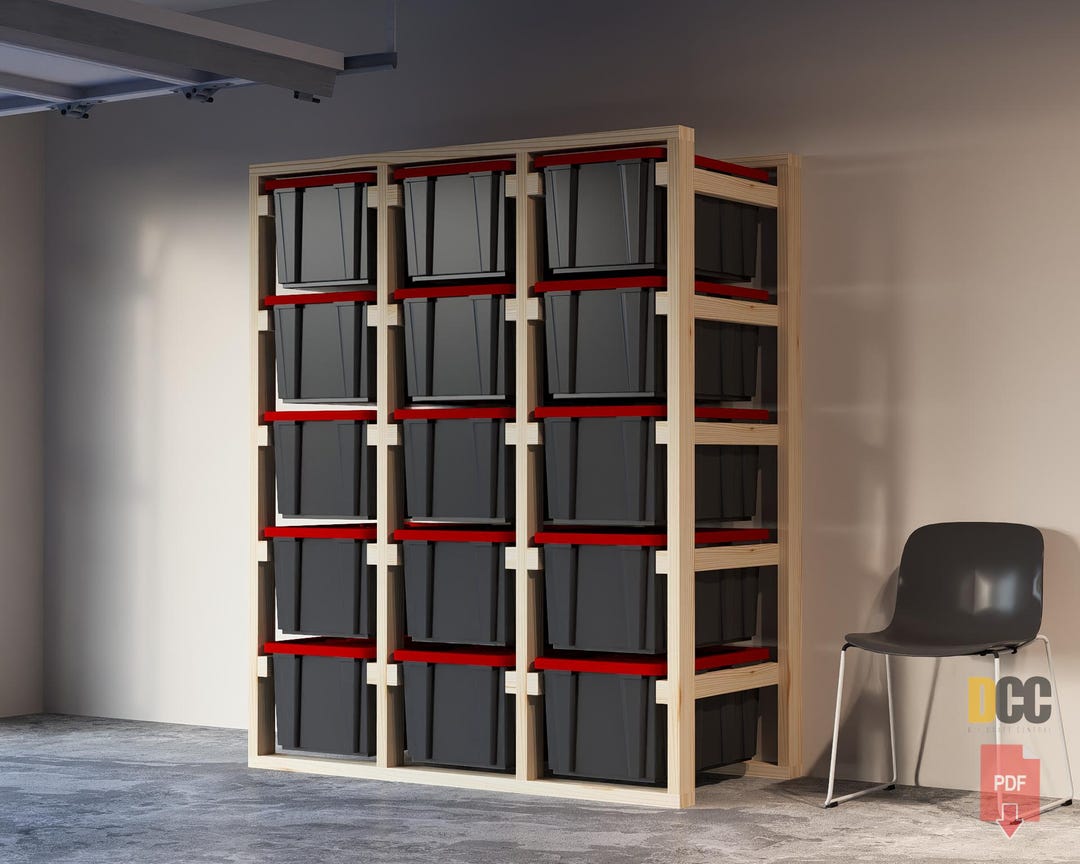 Bin Rack 17 Gallon Digital Download | 15 Slots Storage Diy Garage ...