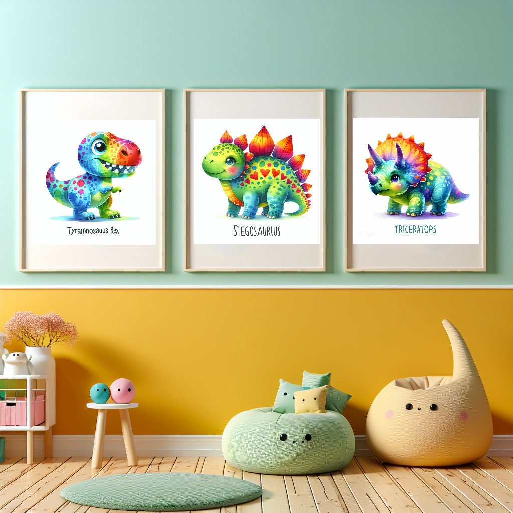 Dino Bedroom Wall Art, Dinosaur Printables, T-rex Print, Kids ...