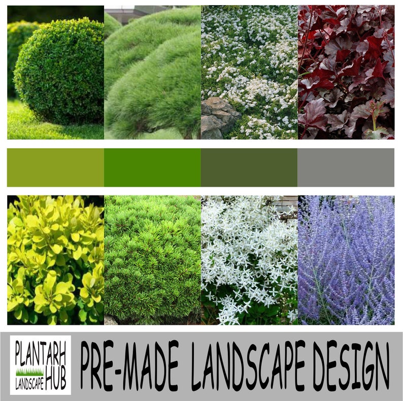 Pre-made Landscape Design for Full Sun or Part-shade Garden. Outdoor ...
