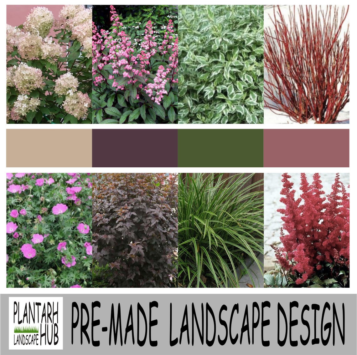 Pre-made Landscape Design Shade Garden Outdoor Space Idea With Low ...