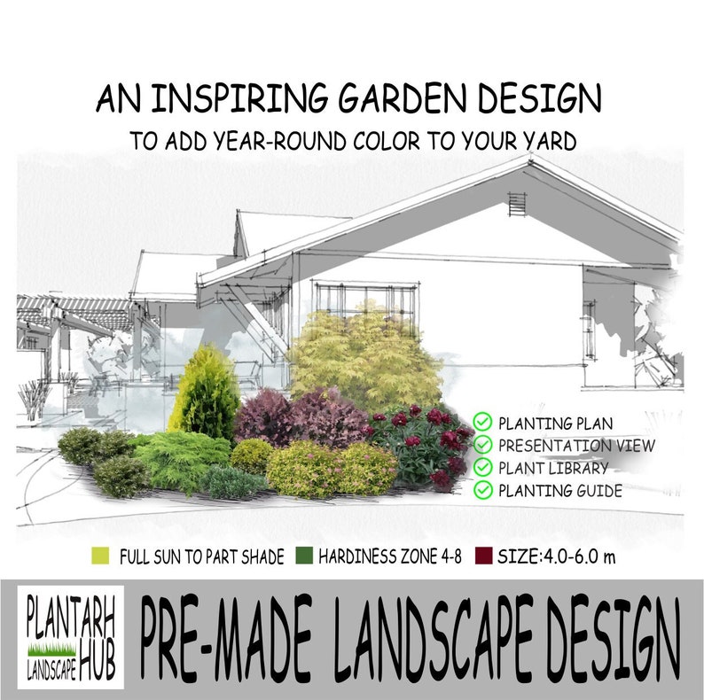 An Inspiring Landscape Design for Full Sun or Part Shade Year-round ...