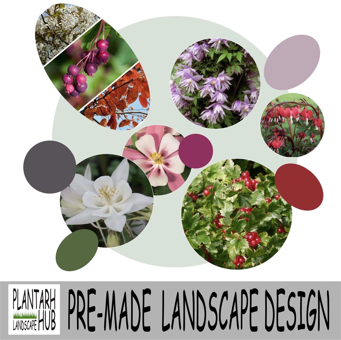 Pre-made Landscape Design for Full Shade or Partial Shade Garden a ...