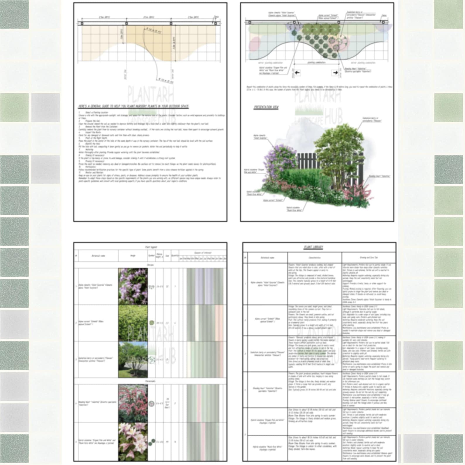 Pre-made Landscape Design for Full Shade or Partial Shade Garden a Plant Combination to Brighten ...