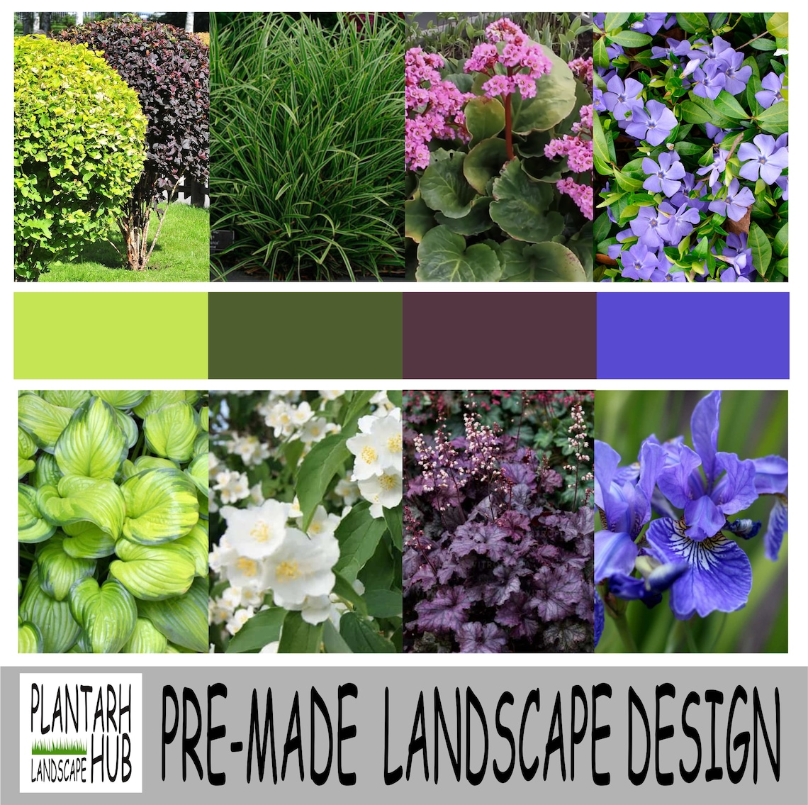 Pre-made Landscape Design Shade Garden Outdoor Space Idea With Low ...