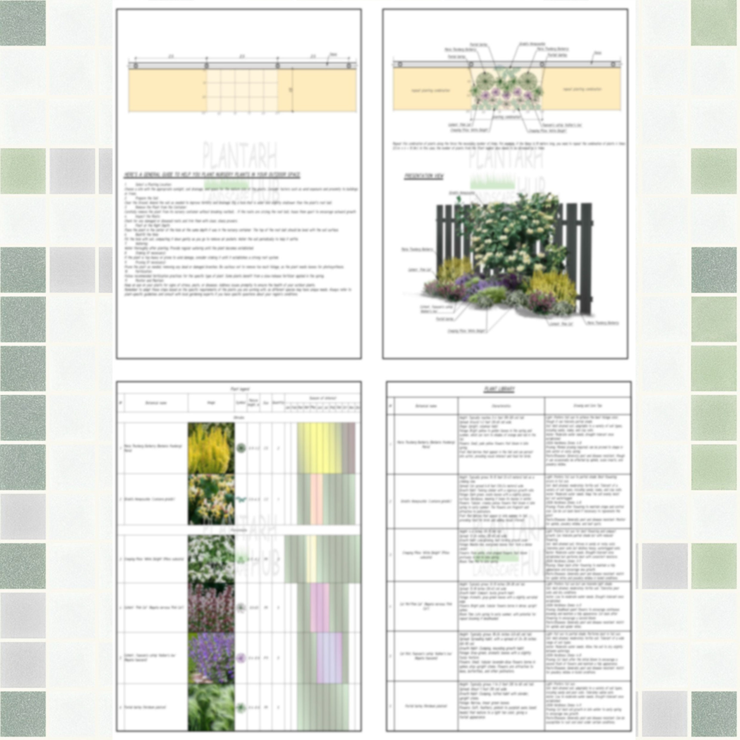 Pre-made Landscape Design for Full Sun or Partial Shade Garden Simple Landscaping Idea for ...