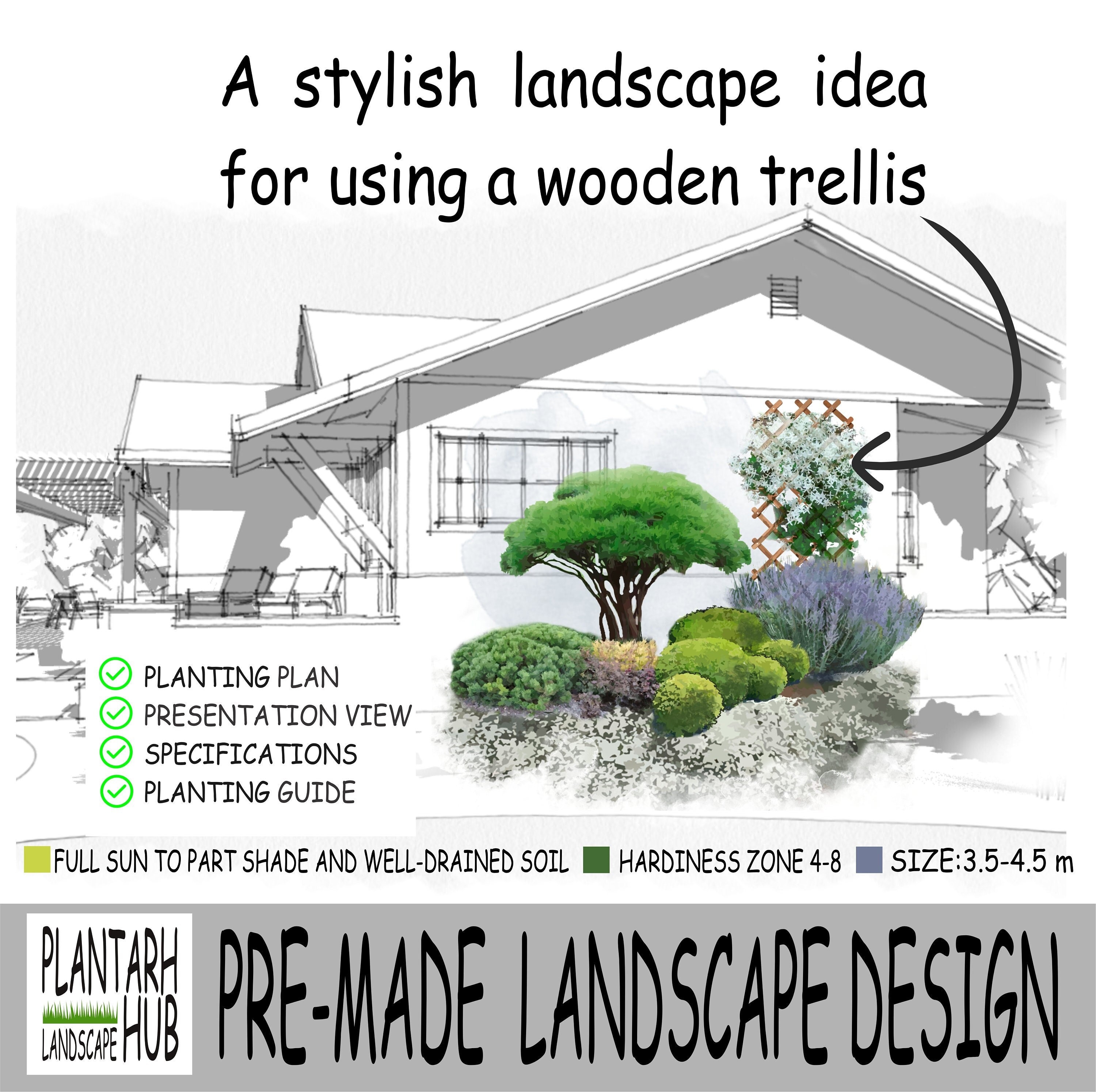 Pre-made Landscape Design for Full Sun or Part-shade Garden. Outdoor ...