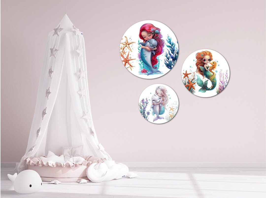 Mermaids / Wall Circle / Nursery Decor / Wall Decor / Kids Room ...