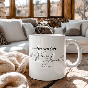 Personalized Couples Name Mug, Custom Bridal Coffee Cups, Anniversary ...