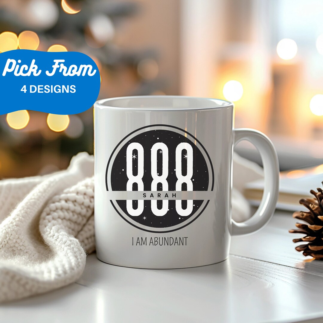 Personalized Angel Number Mug, Custom Name & Sacred 111 Through 1111 ...