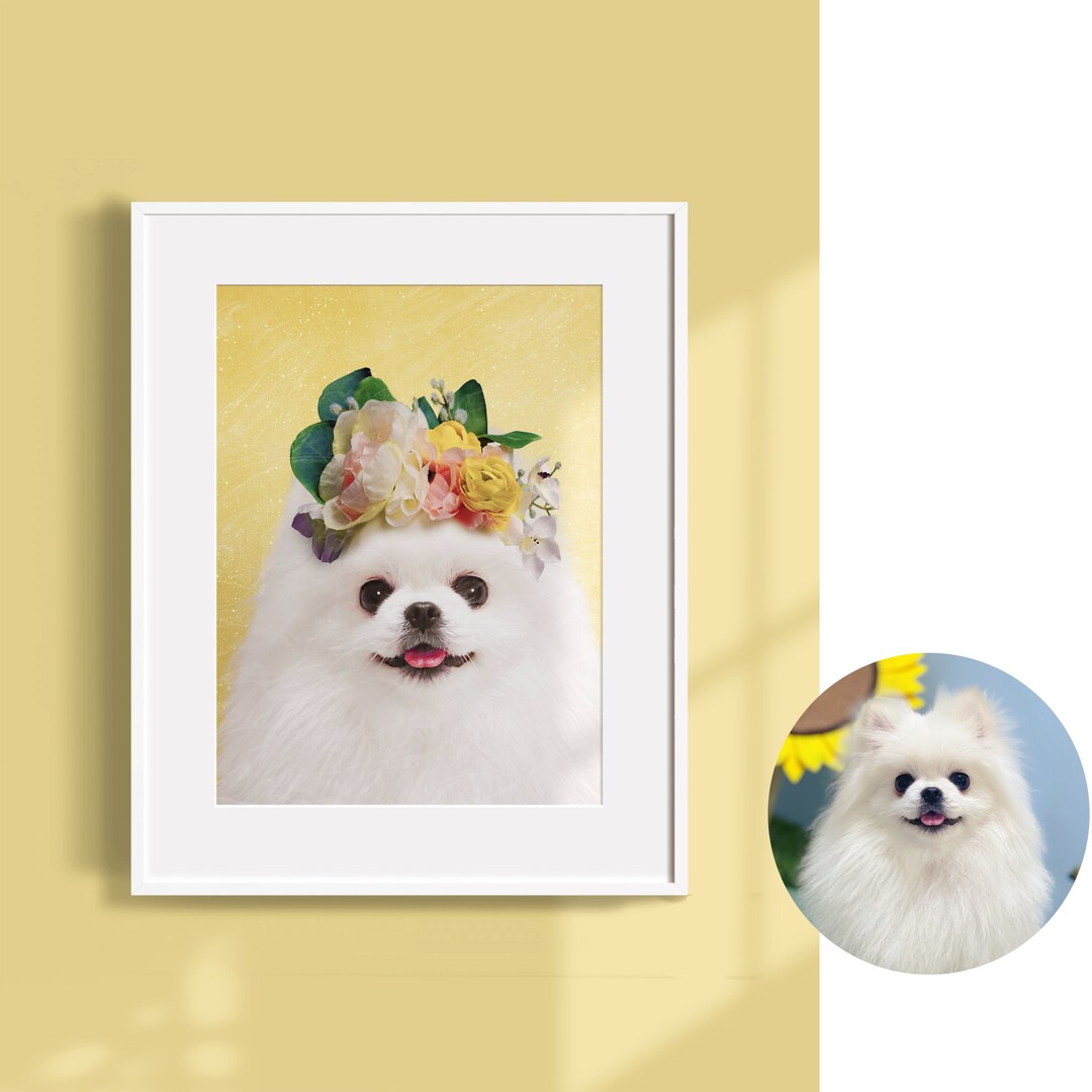 Customised Dog Portrait From Your Photo | Custom Dog Pet Wall Art ...