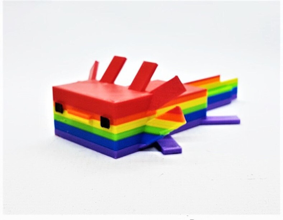 Axolotl Minecraft Figurine rainbow /salamander Fish /3D Printed Model ...