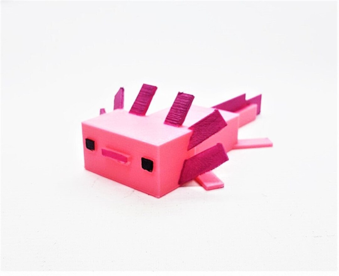 Axolotl Minecraft Figurine pink /salamander Fish /3D Printed Model - Etsy