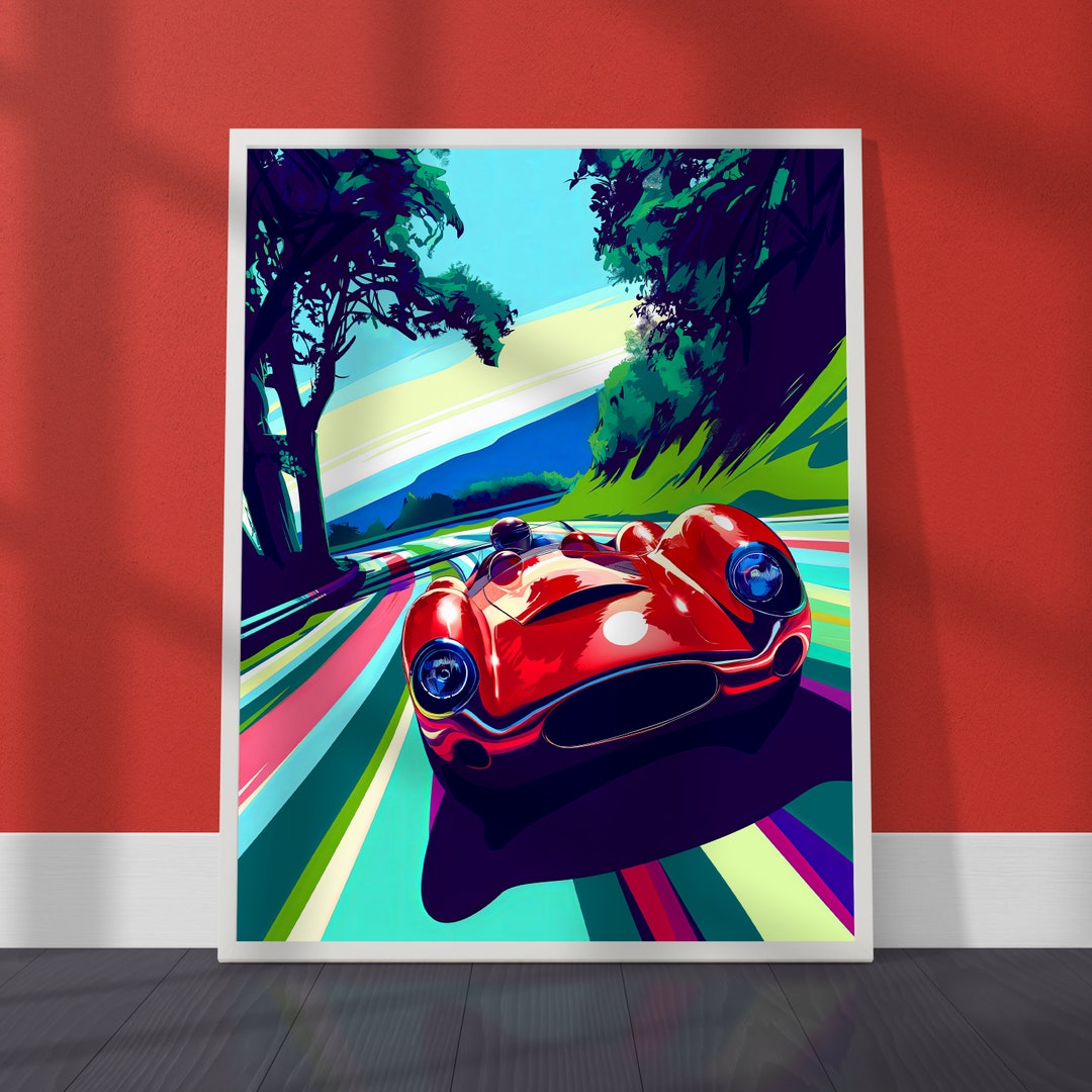 Vintage Car Racing Poster, Motor Racing Poster, Monaco Grand Prix ...