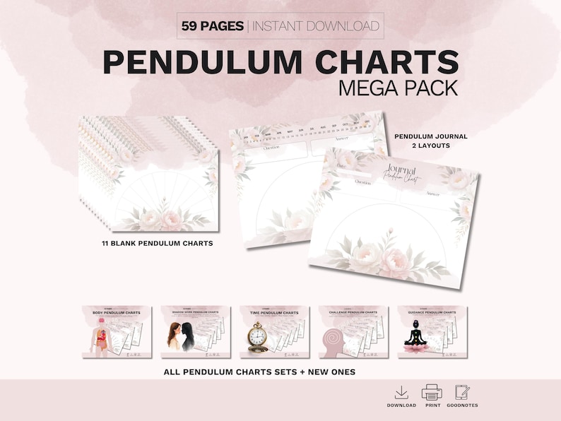 Pendulum Chart Mega Pack: Divination & Spiritual Guidance (digital ...