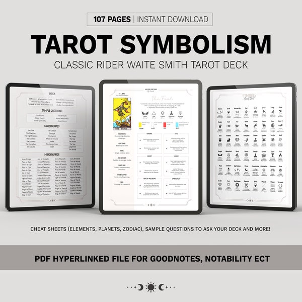78 Tarot Symbolism Cheat Sheets - Etsy