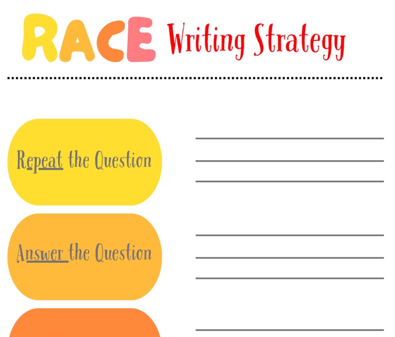 RACE Strategy Worksheet - Etsy