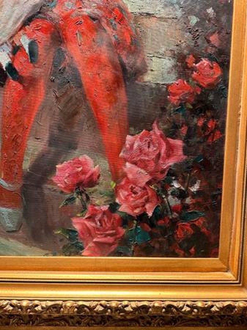 Gorgeous Vibrant ORIGINAL, Sleeping Girl in Red - Etsy