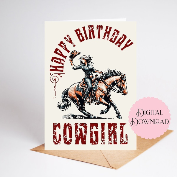 Country and Western Birthday Card - Etsy