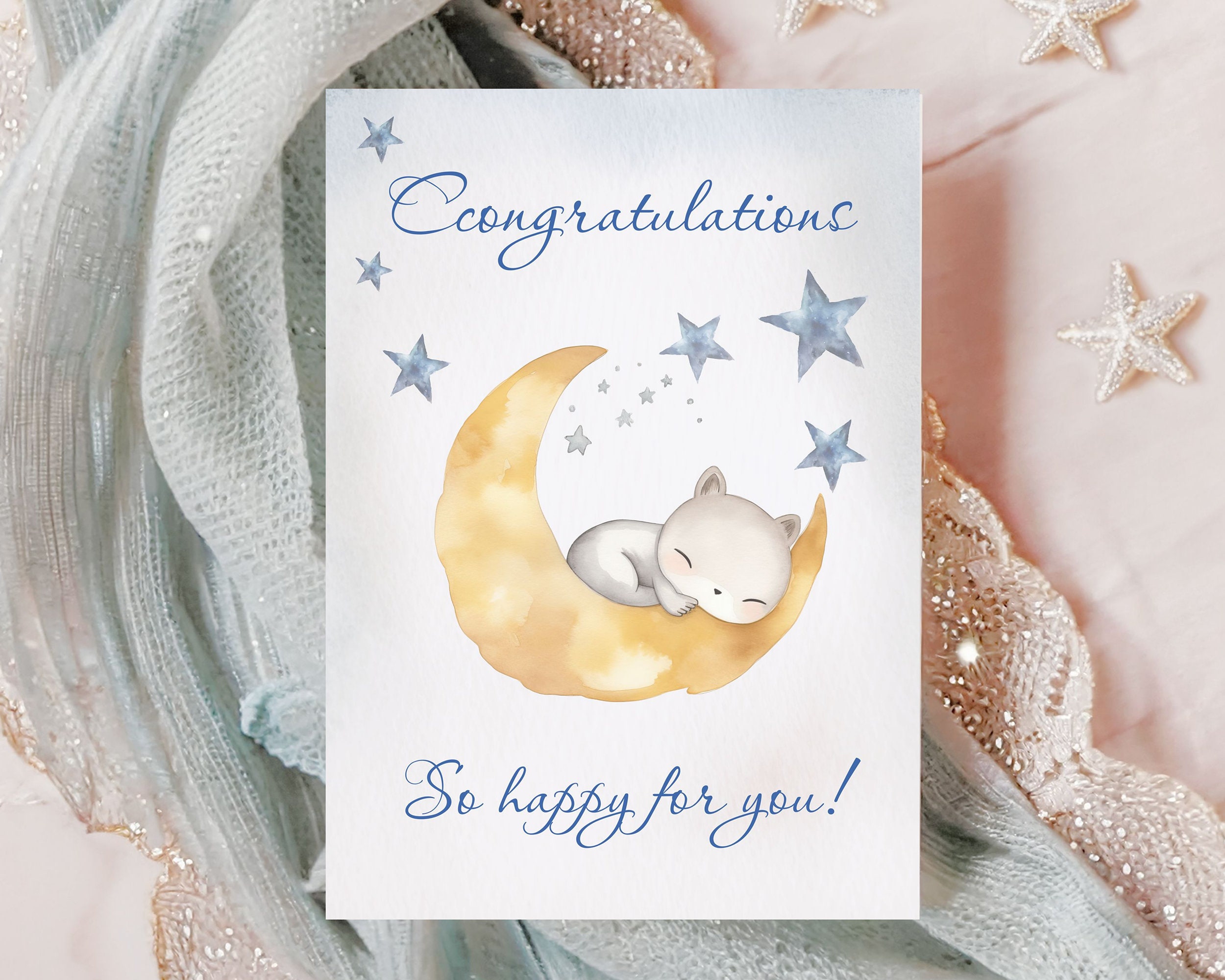 Printable Congratulations on Baby Card, Greeting Card so Happy for You ...