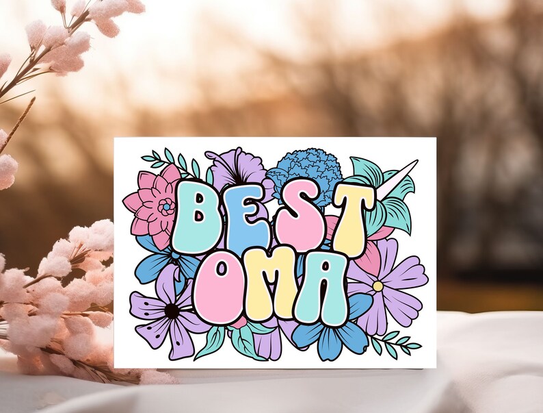 Printable Card for Oma, 5x7 Digital Download Greeting Card for the Best ...