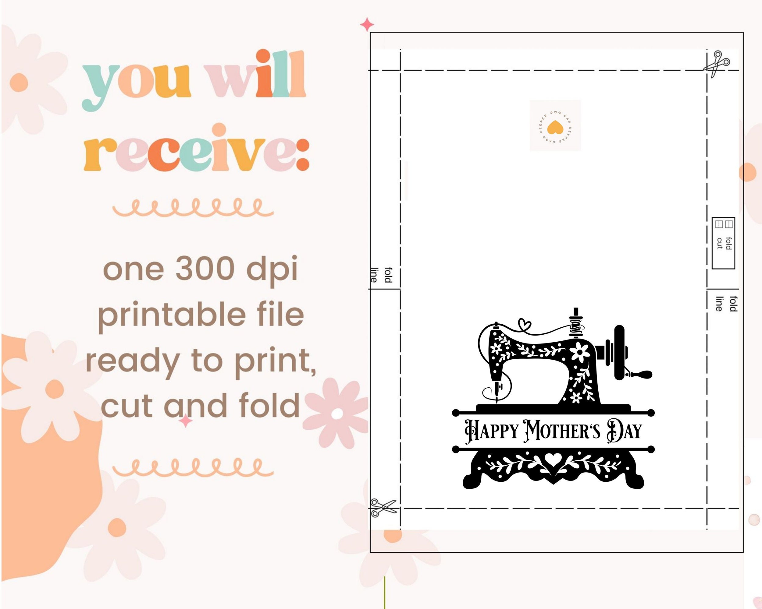 Printable Mother's Day Sewing Card, Digital Greeting Card for Mom ...