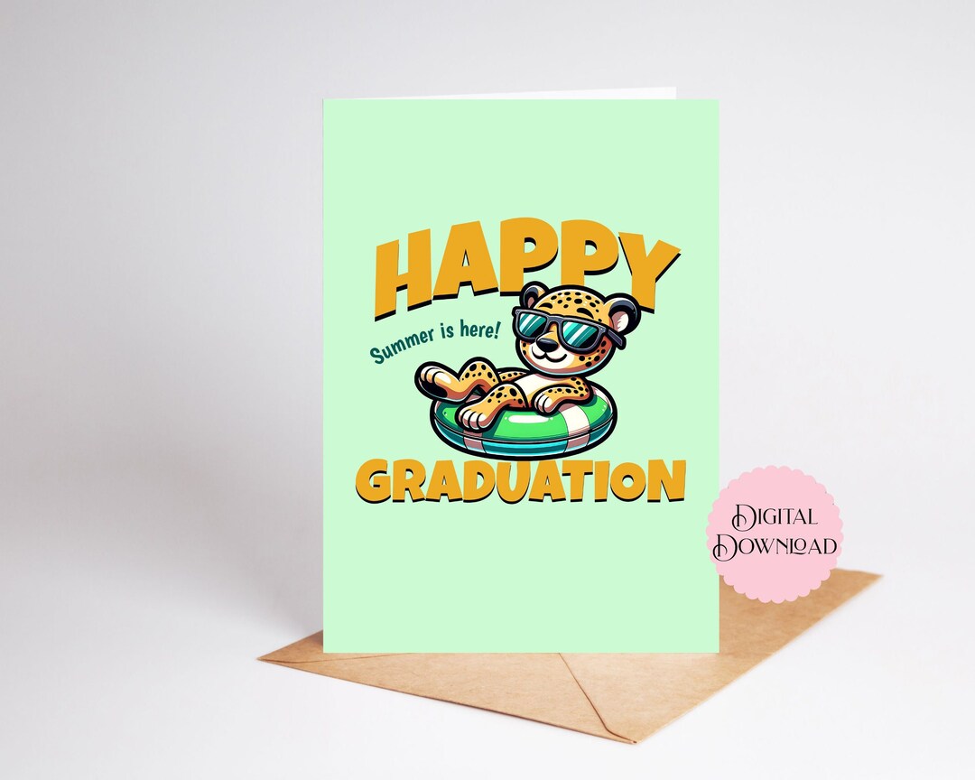Printable Graduation Card for Kids, Elementary School Graduate 5x7 Inch ...