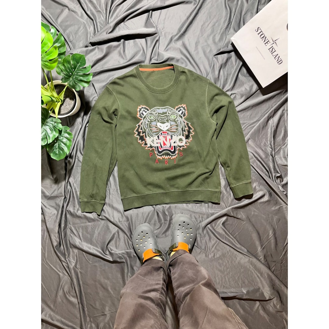 Vintage Kenzo Sweatshirt Luxury Designer 90s Streetwear Casual Big Logo ...
