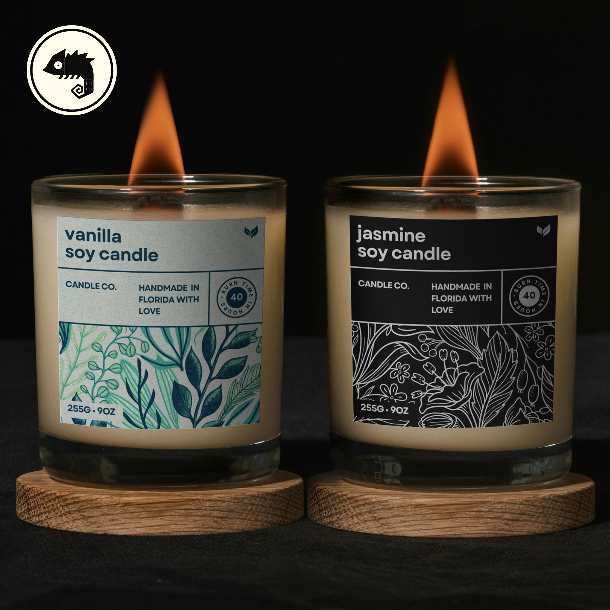 Printable Candle Label Canva Template, Illustrated Candle Label, Custom ...