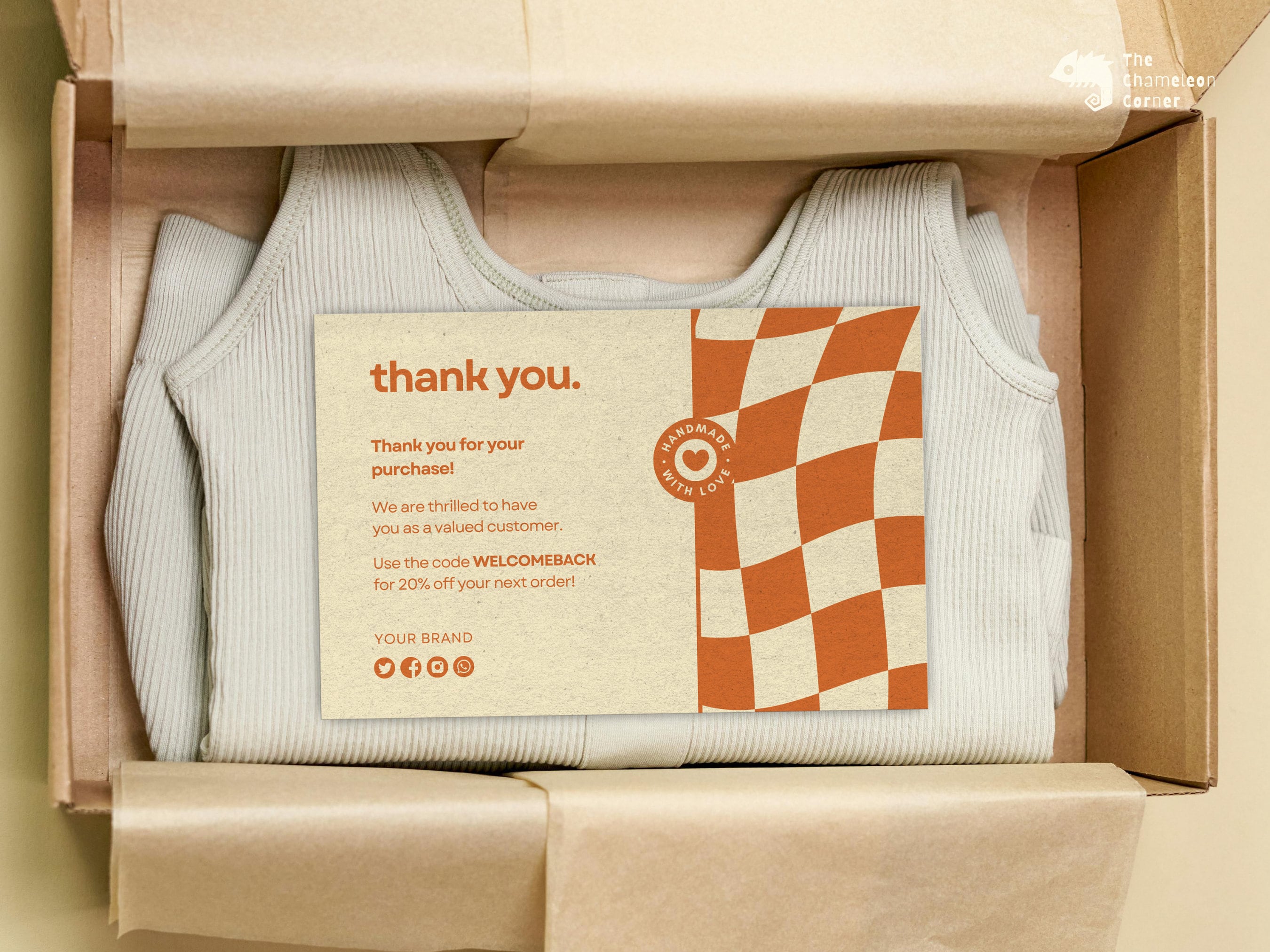 Printable Thank You Card Canva Template, Editable Customer Package ...