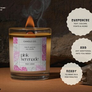 Printable Candle Label Canva Template, Tropical Candle Label, Custom ...