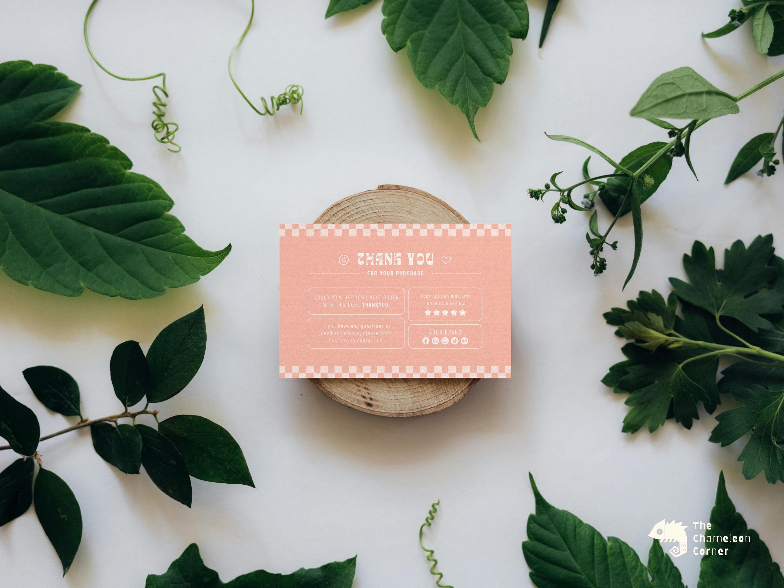 Printable Thank You Card Canva Template, Editable Customer Package ...