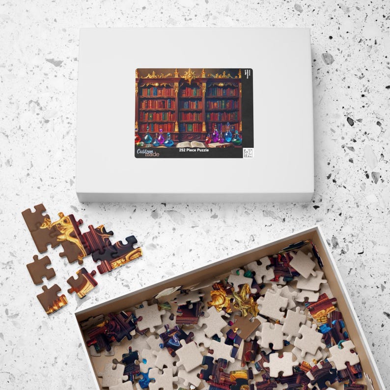 Magical Bookcase Jigsaw Puzzle, Family Activity, Games, Gift for Her - Etsy