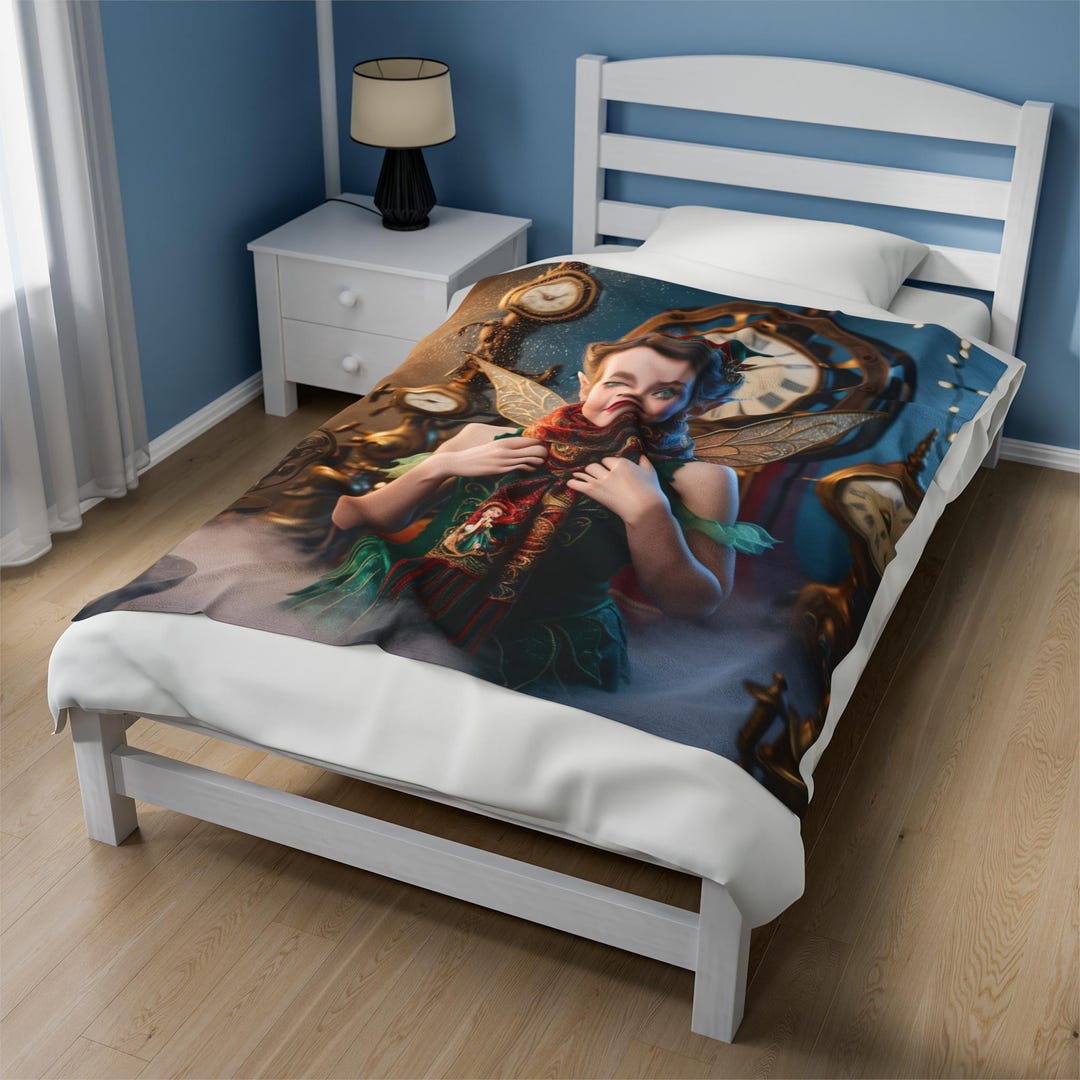 Steampunk Fairy Elf Velveteen Plush Blanket, Christmas Soft Throw, Cozy ...