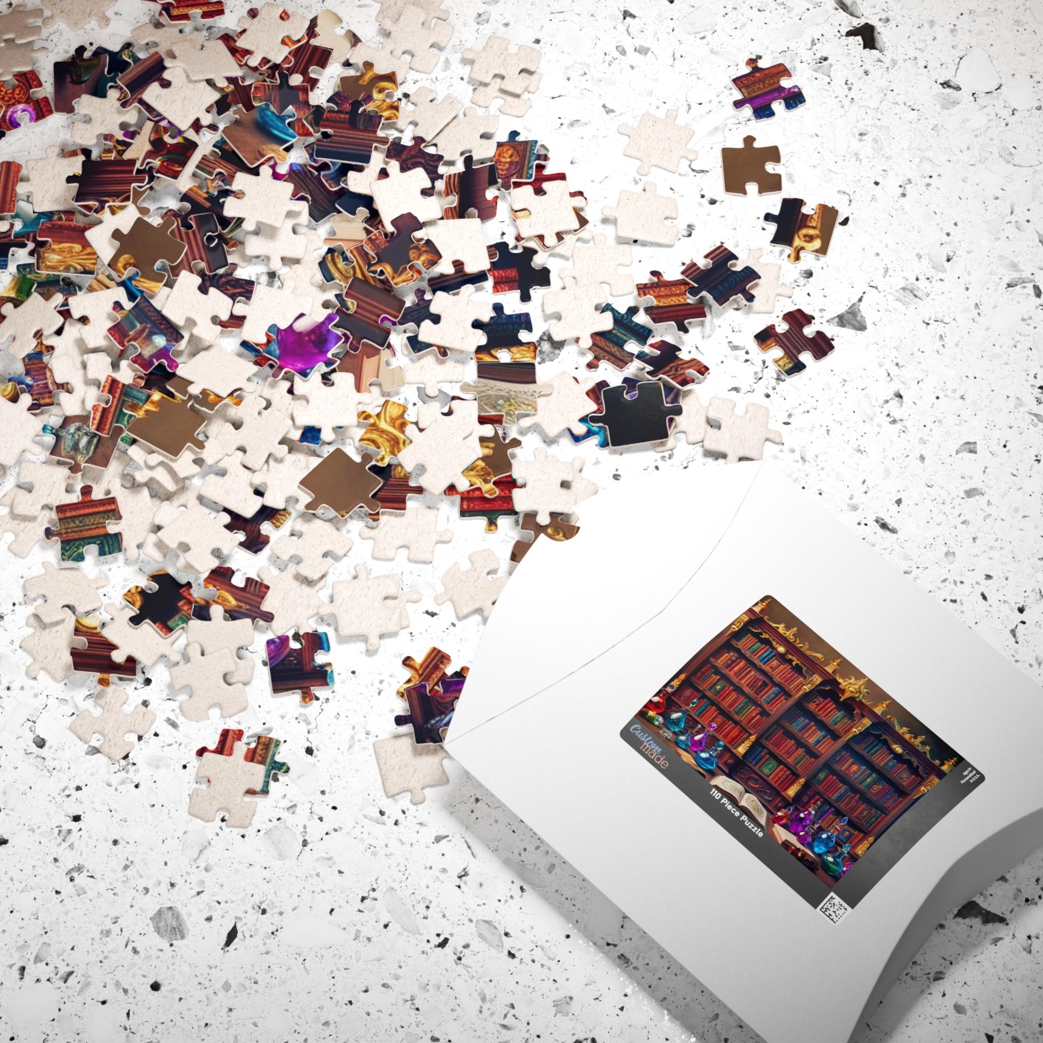 Magical Bookcase Jigsaw Puzzle, Family Activity, Games, Gift for Her - Etsy