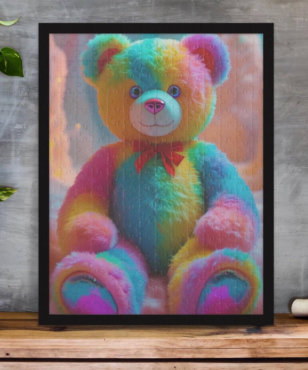 Rainbow Teddy Bear Jigsaw Puzzle, Brain Teaser, Relaxing Activity ...