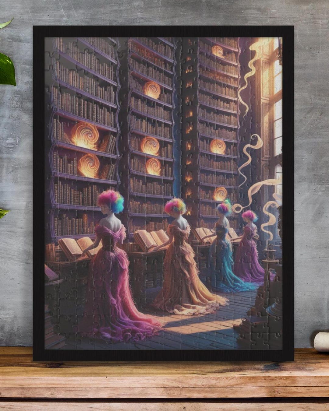Jigsaw Puzzle, Surreal Fantasy Library, Unique Challenge Game, Mind ...