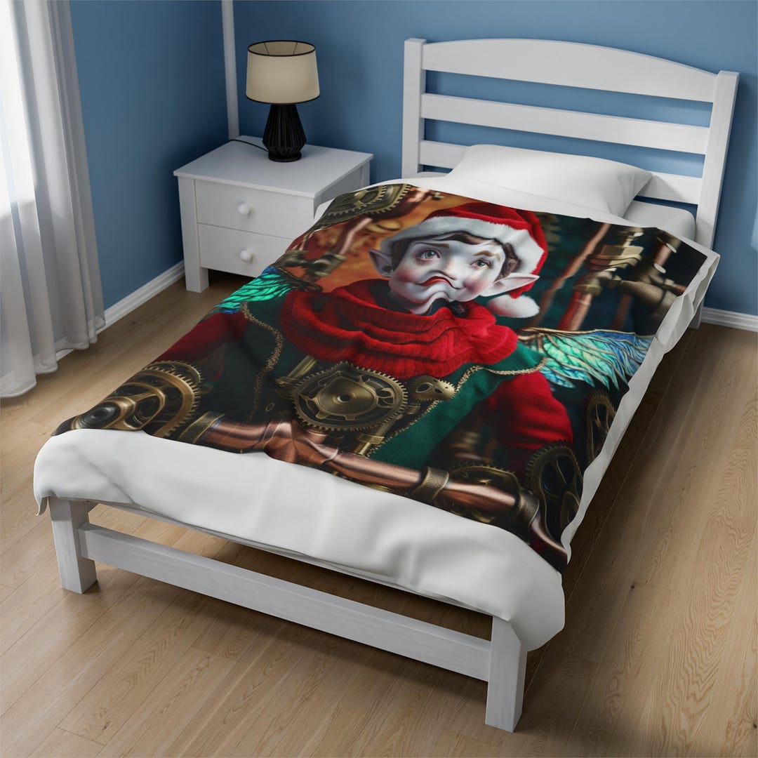 Steampunk Fairy Elf Velveteen Plush Blanket, Christmas Soft Throw, Cozy ...
