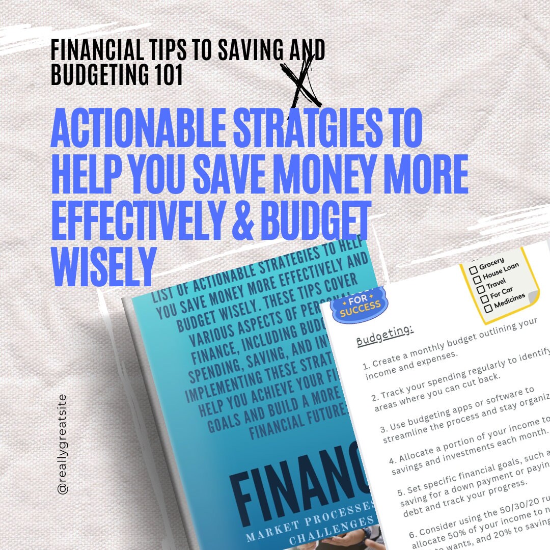 Guide for Financial Tips and Strategies to Help Save Money Ebook - Etsy