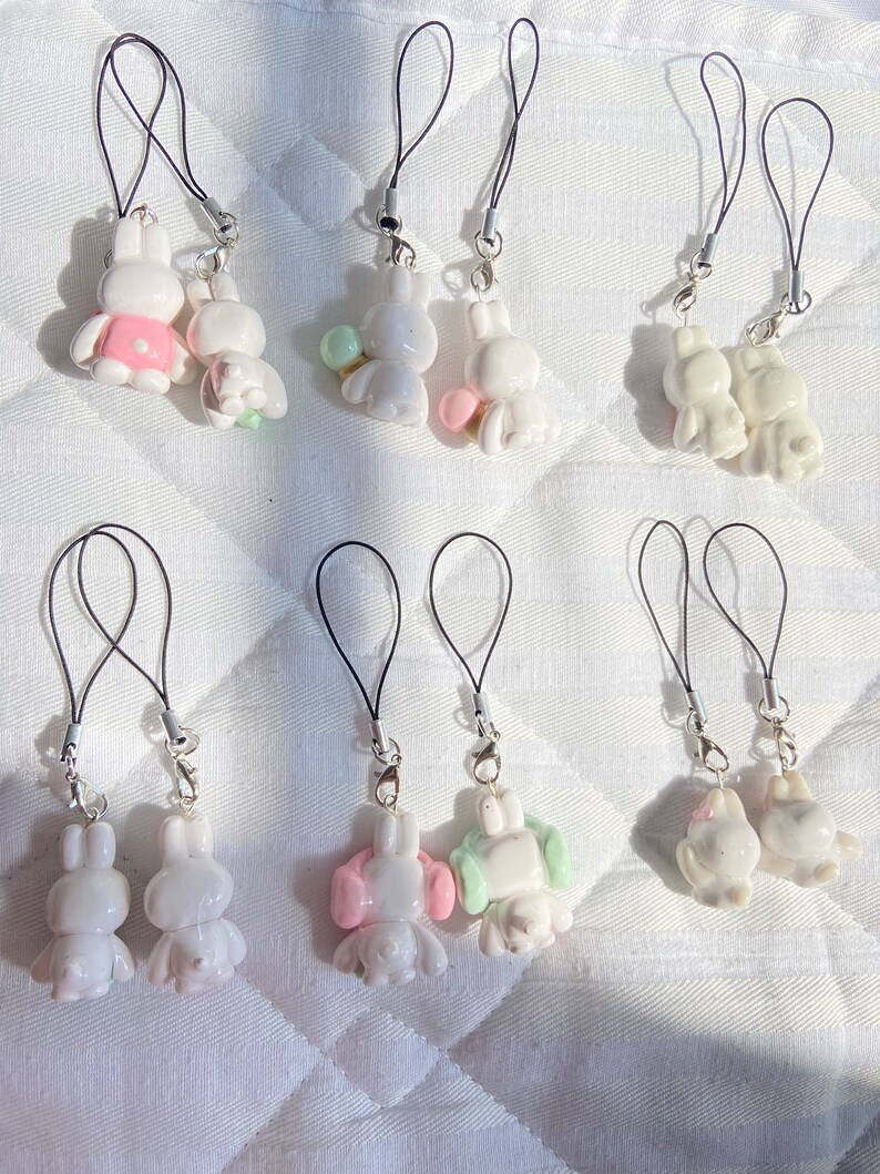 Matching Miffy Coquette Phone Charms | Keychains | Handmade Clay Charms - Etsy