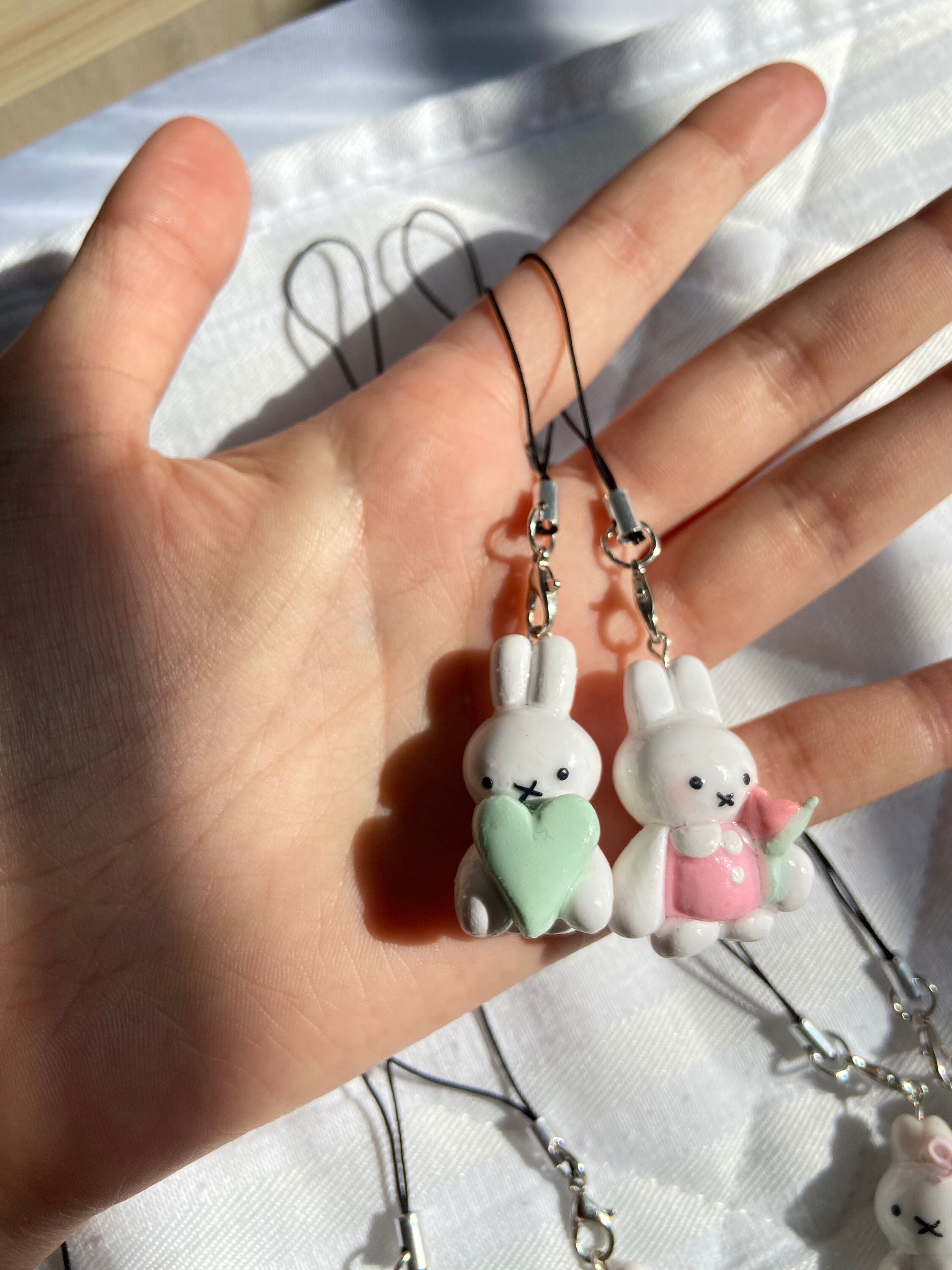 Matching Miffy Coquette Phone Charms | Keychains | Handmade Clay Charms - Etsy