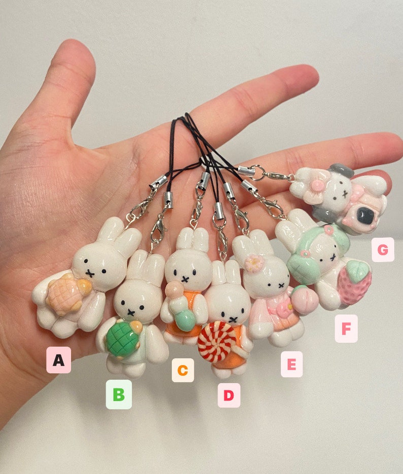 Miffy Phone Charms Miffy Keychain Korean/japanese Style Miffy - Etsy
