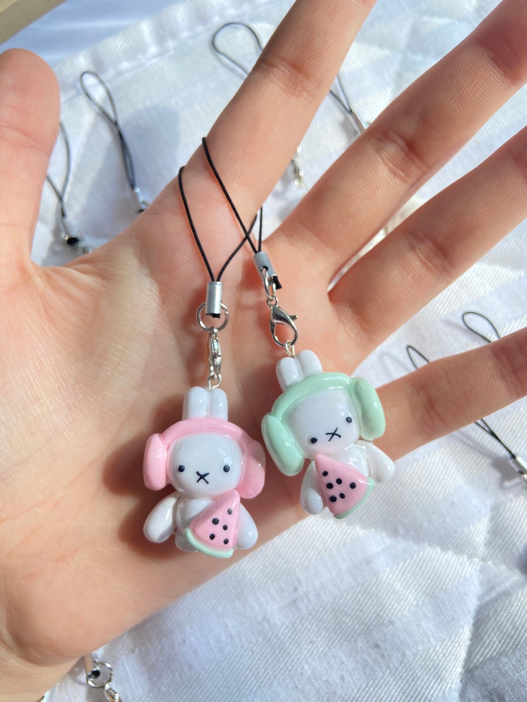 Matching Miffy Coquette Phone Charms | Keychains | Handmade Clay Charms - Etsy