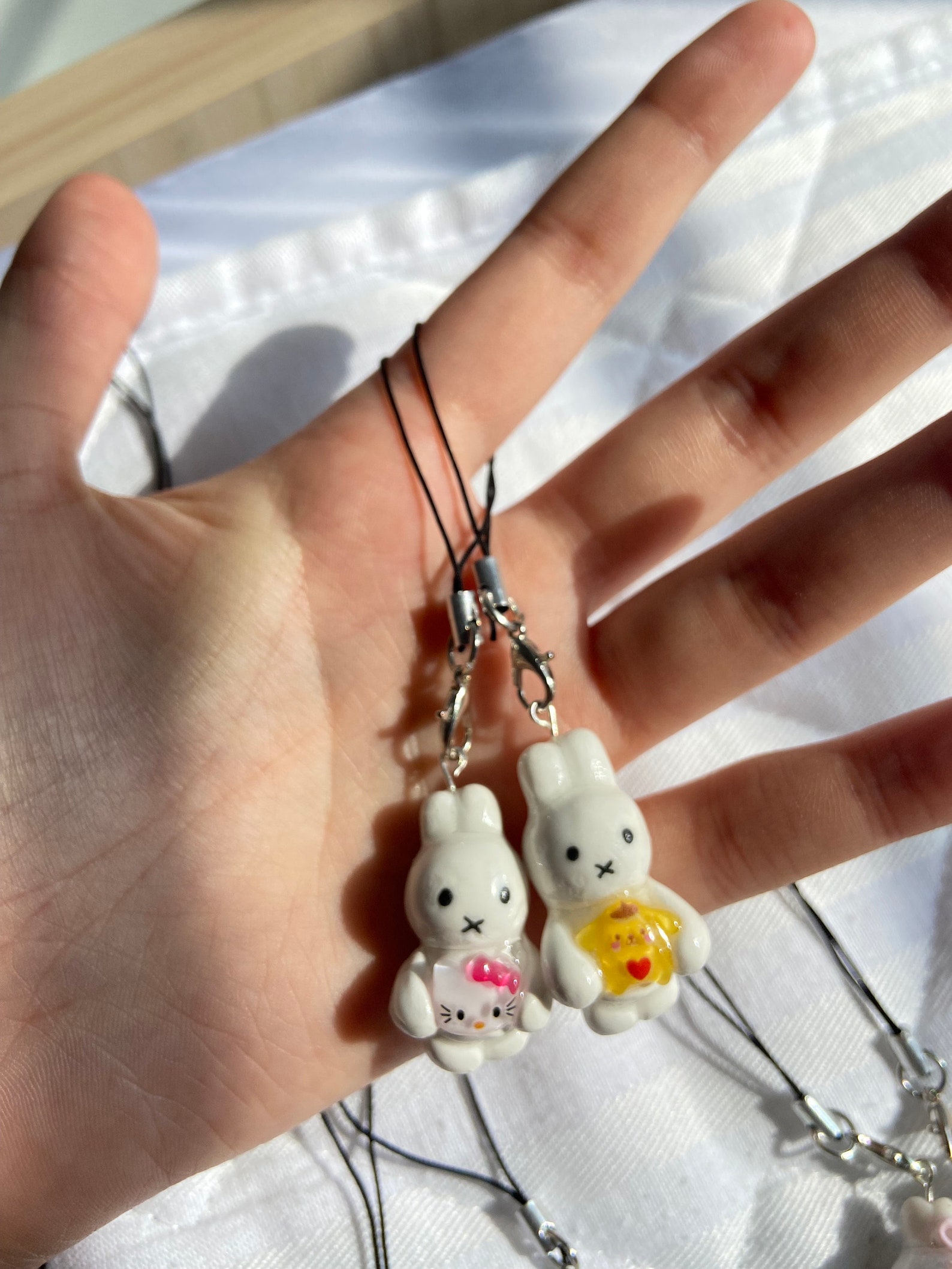 Matching Miffy Coquette Phone Charms | Keychains | Handmade Clay Charms ...