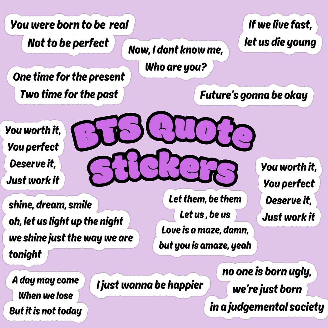 BTS Quotes Stickers BTS Merch Afirmations BTS Png Svg Stickers Quotes ...