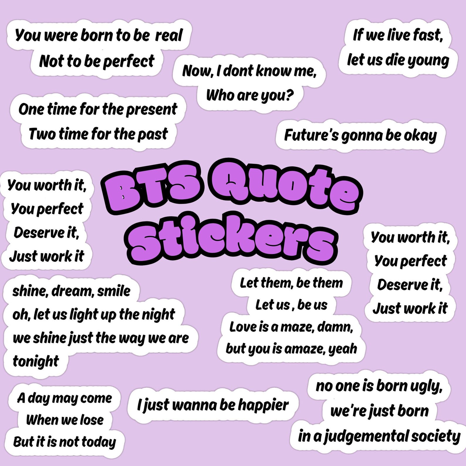 BTS Quotes Stickers BTS Merch Afirmations BTS Png Svg Stickers Quotes ...